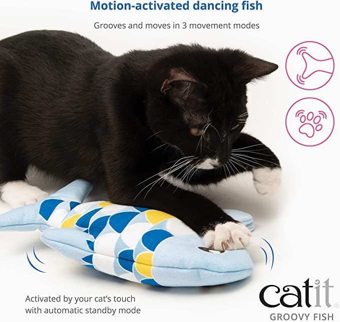 Catit Groovy Fish - interaktywna skacząca ryba dla kota z kocimiętką ...